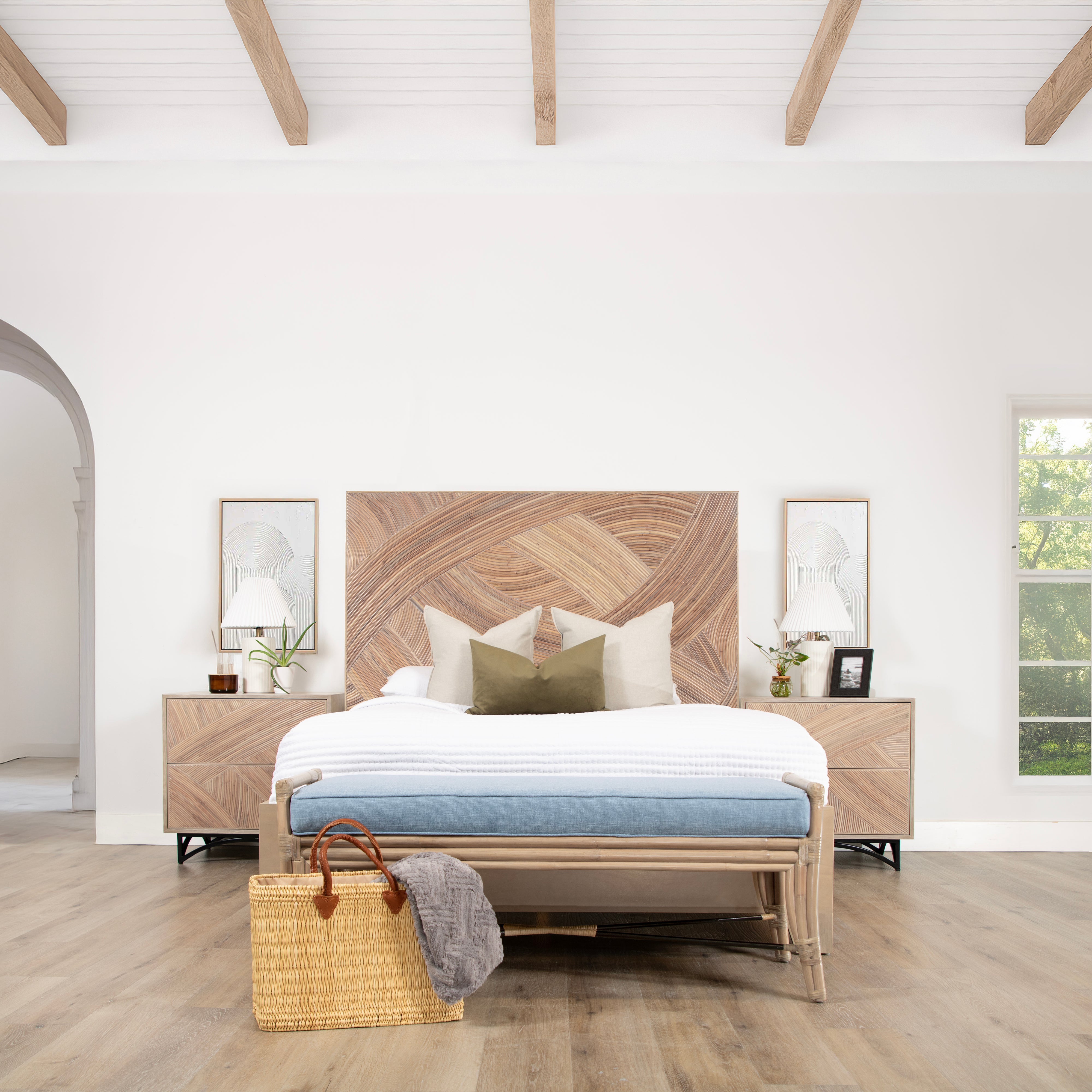 David Francis - Swirl Rattan Bed – David Francis Furniture
